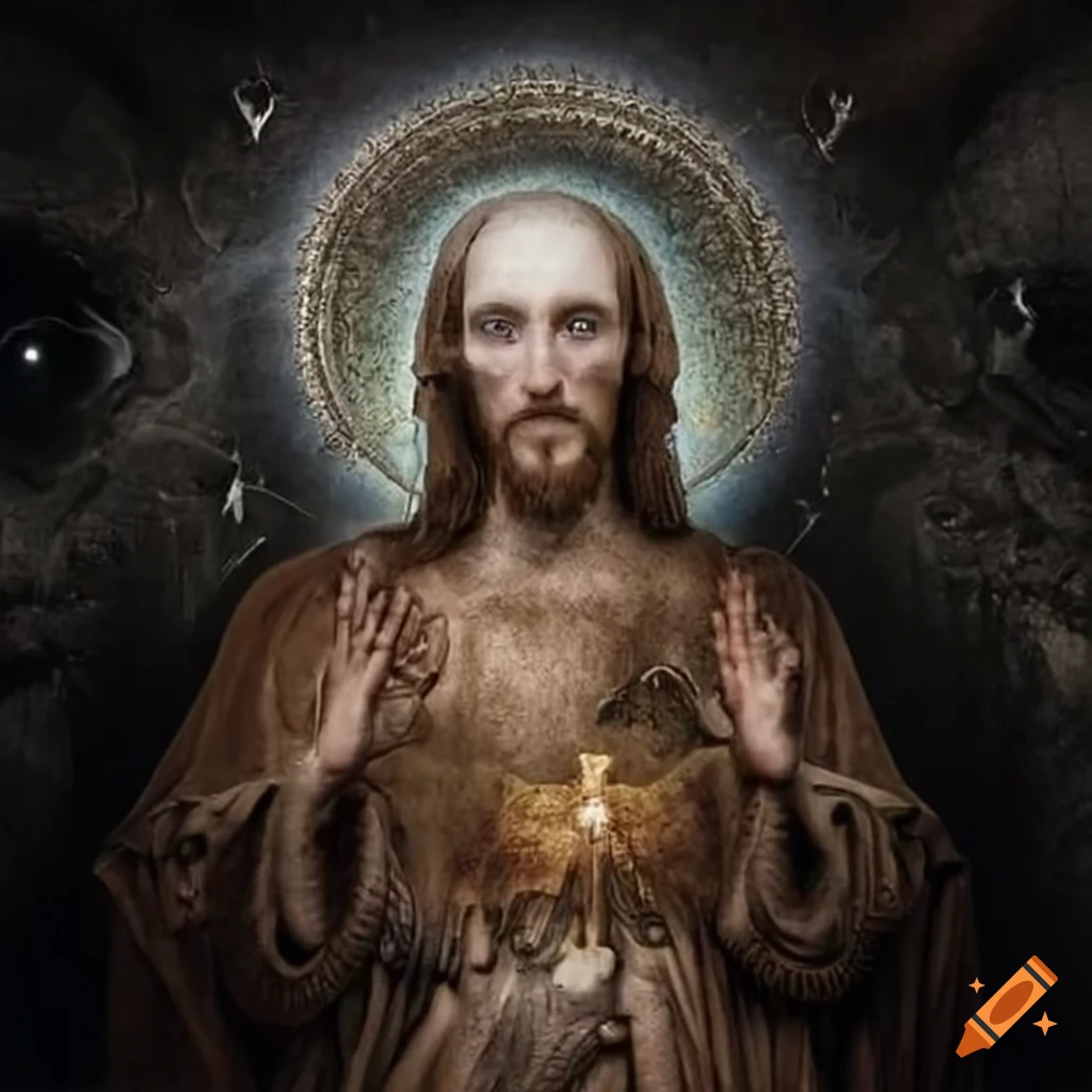 Alien jesus artwork on Craiyon