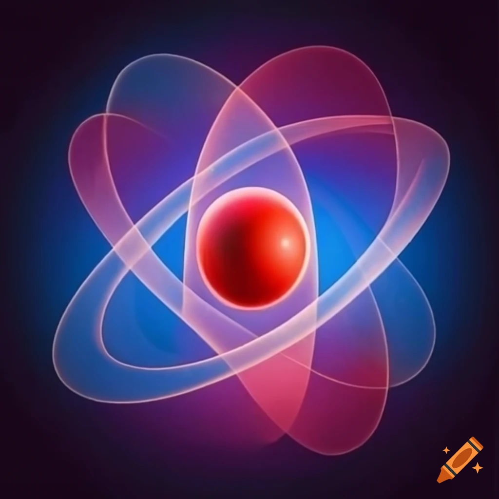 Atom structure illustration on Craiyon