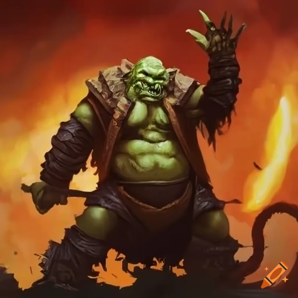 Magic the gathering art of an ogre wizard on Craiyon