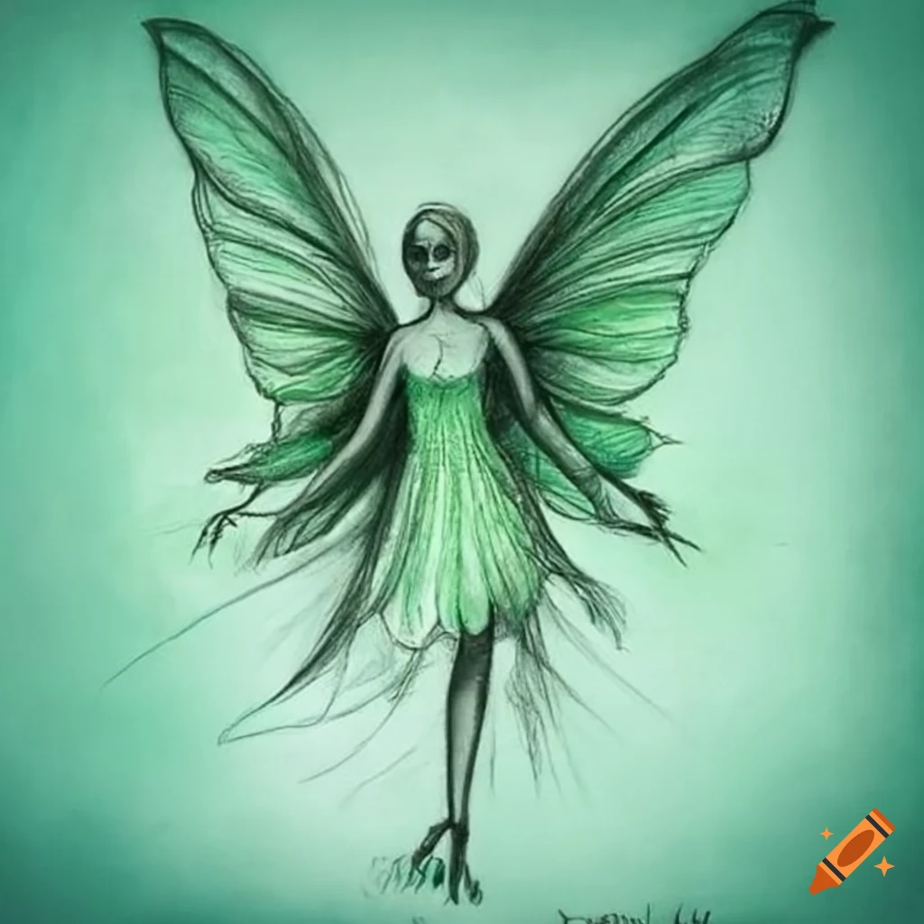 Small green fairy on Craiyon