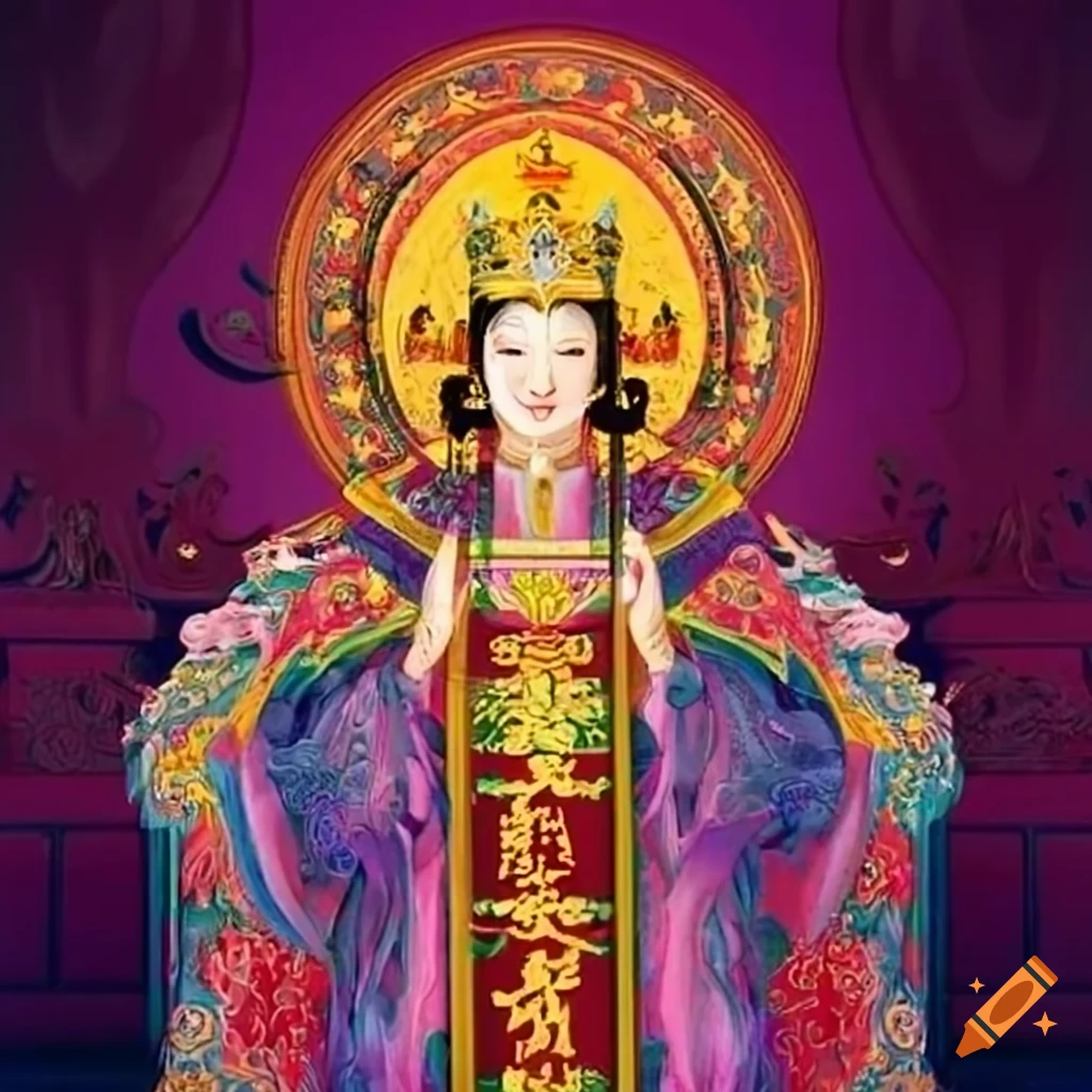 Illustration of the hierophant and the empress in feng shui on Craiyon