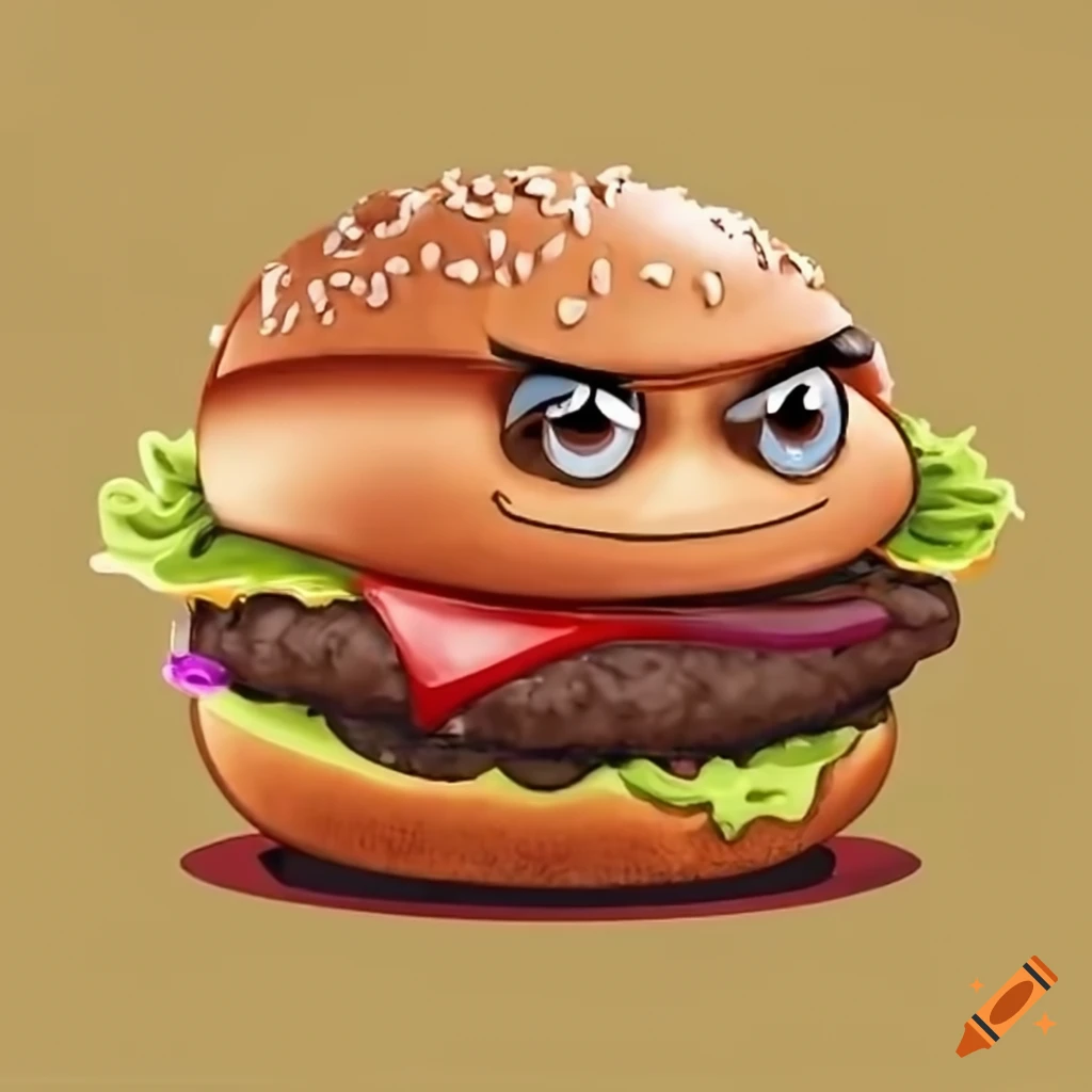 Giant angry hamburger on Craiyon