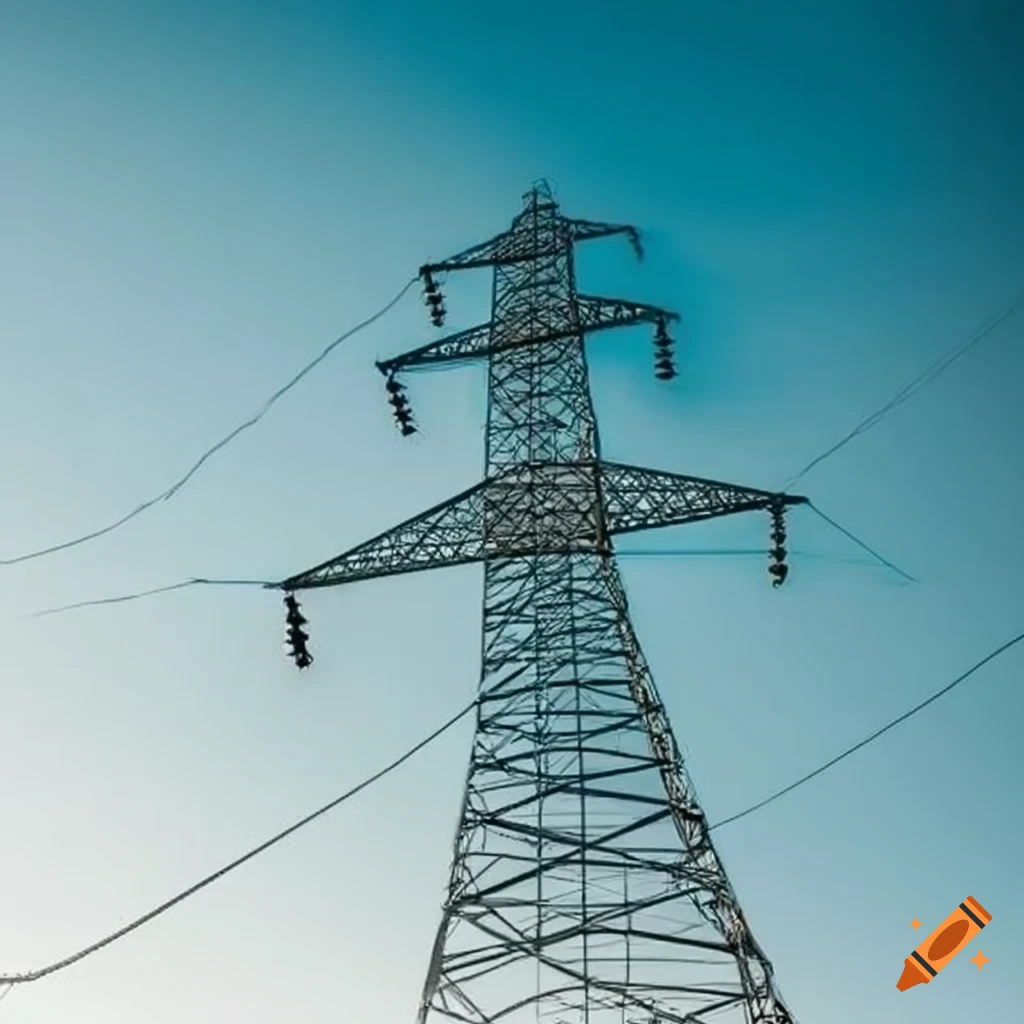 High voltage aerial transmission line on Craiyon