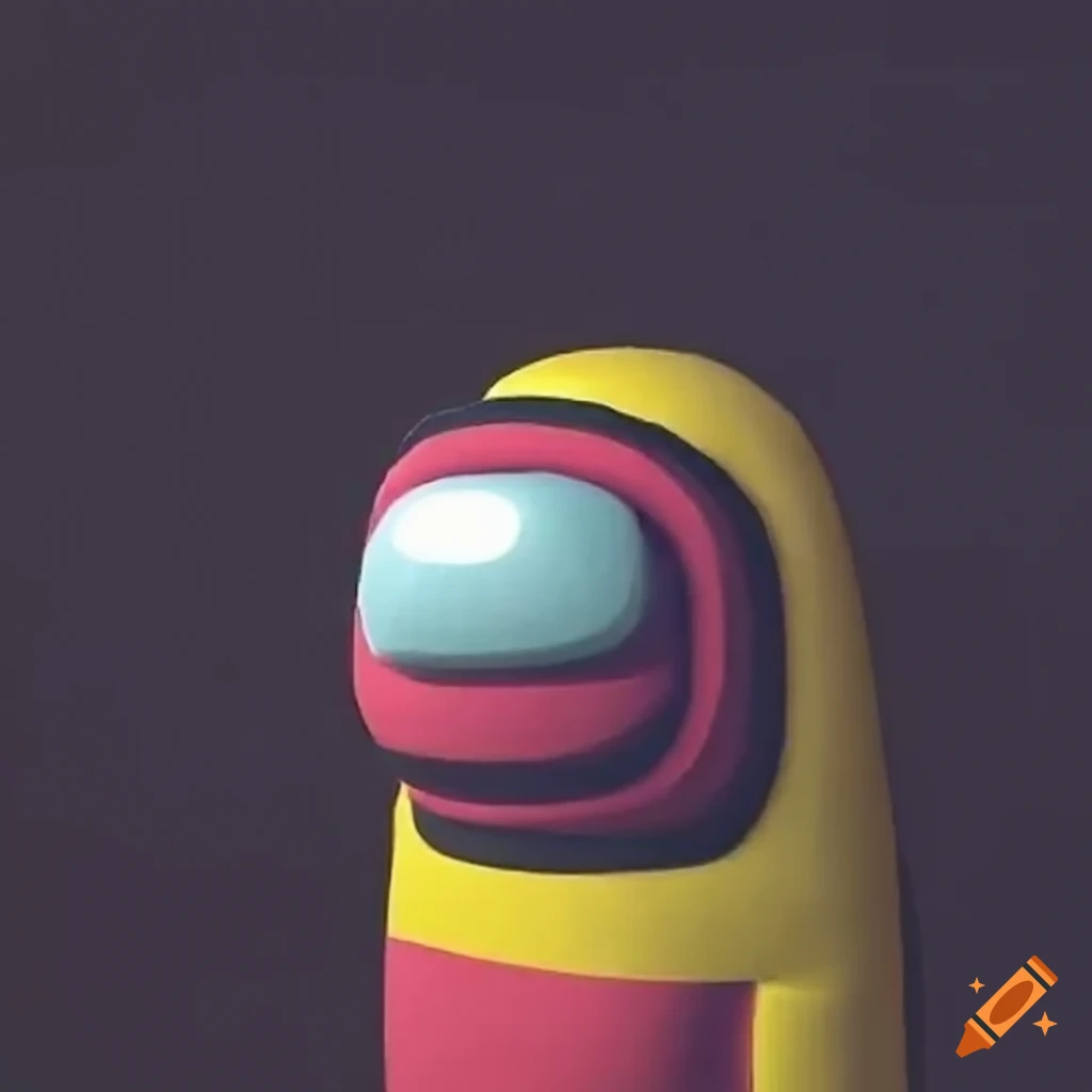 Proud character from among us in retro style photo on Craiyon