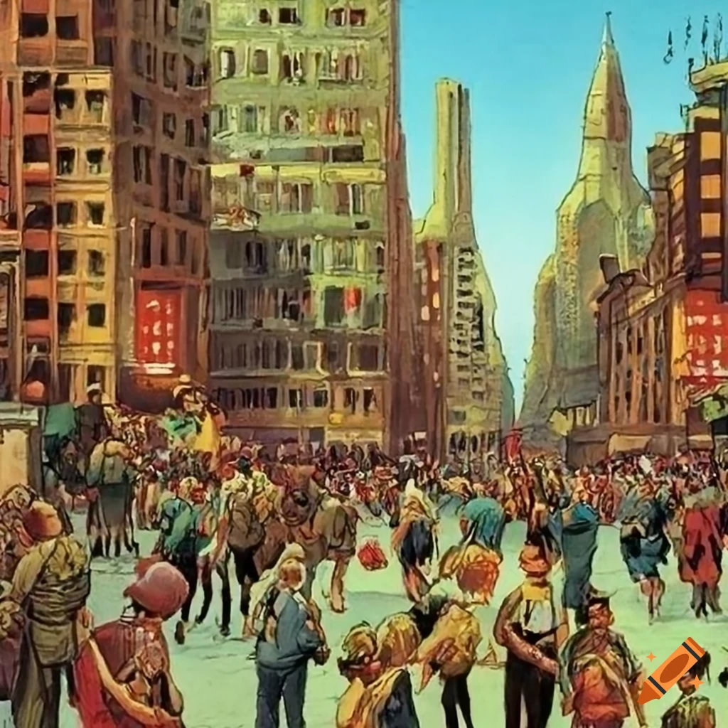Cityscape artwork by James Gurney from 'LSD' graphic novel, inspired by ...