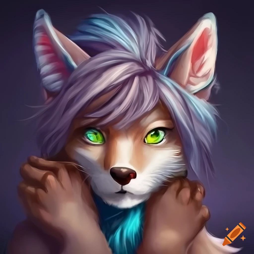 Highly detailed digital painting of a furry character with beautiful ...