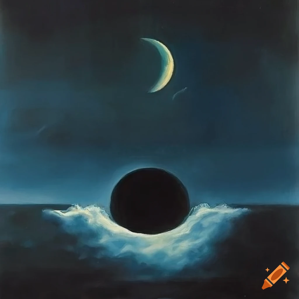Artistic interpretation of a dark hole in the night sky by rene ...