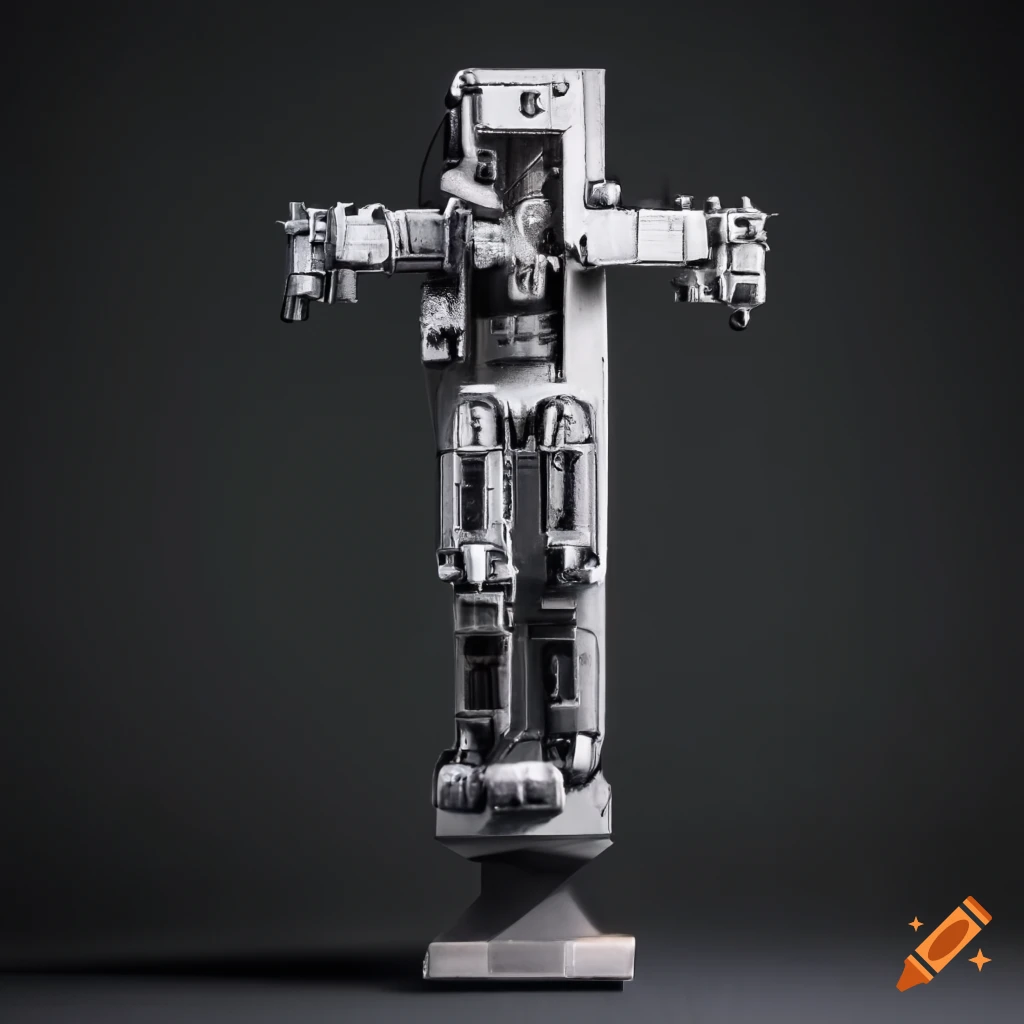 Robotic crucifix on Craiyon