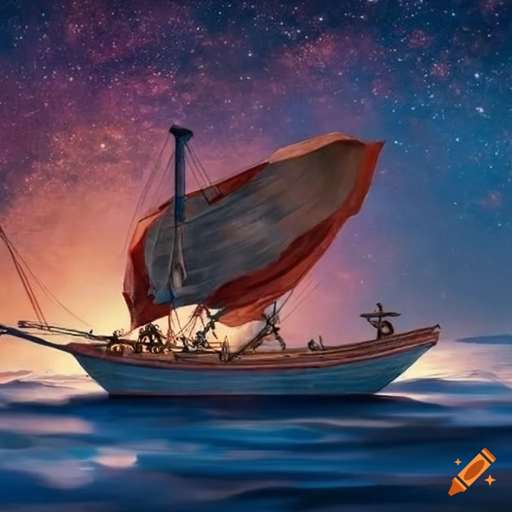 Marcus aurelius dual wielding a fishing rod and sword on a small boat ...