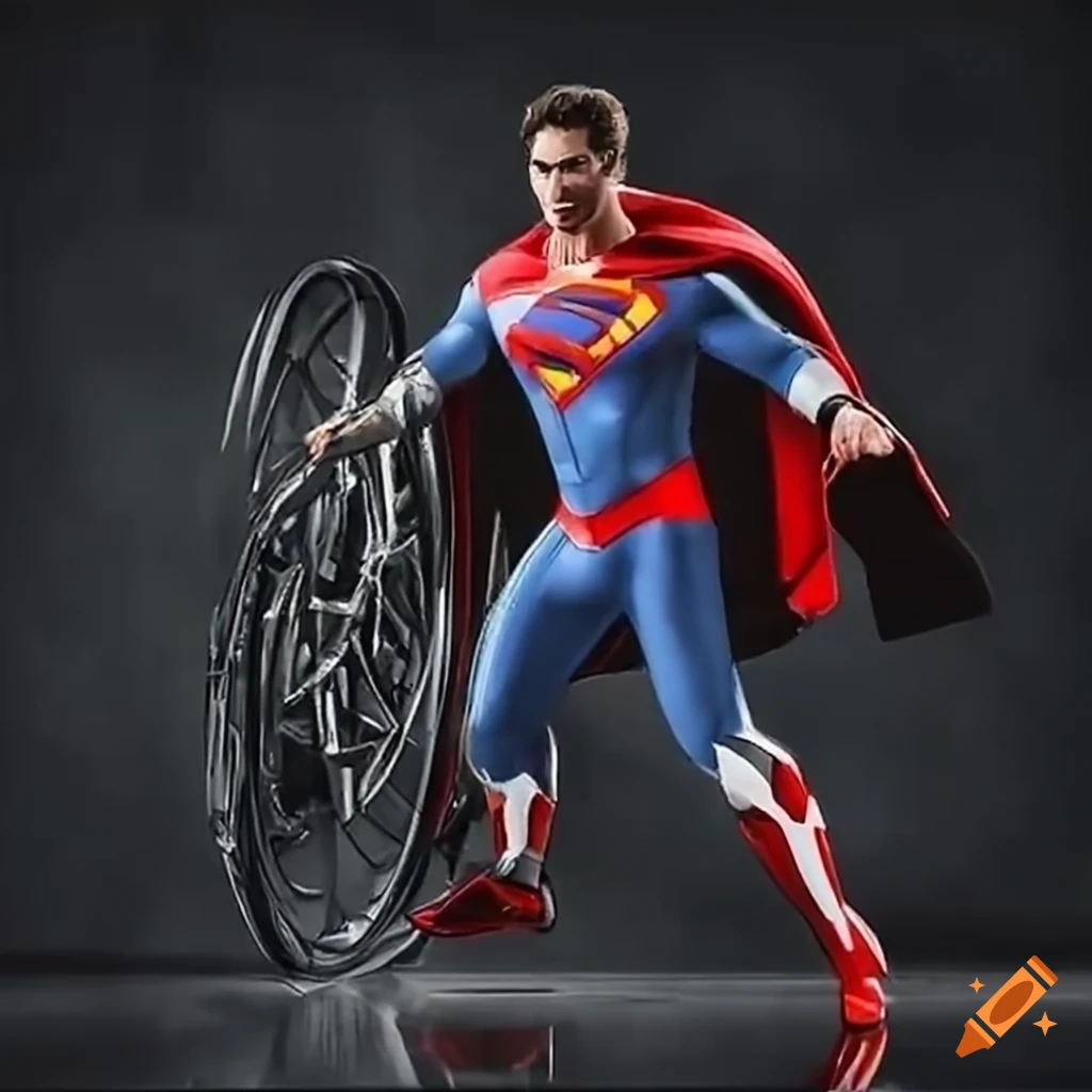 Superhero alloy wheel repair man striking a heroic pose on Craiyon