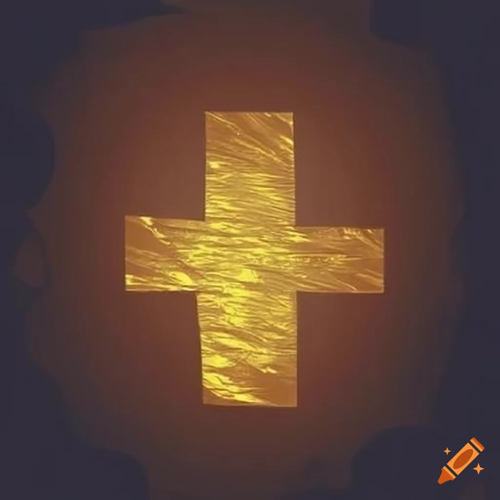 Golden plus symbol with fading background on Craiyon