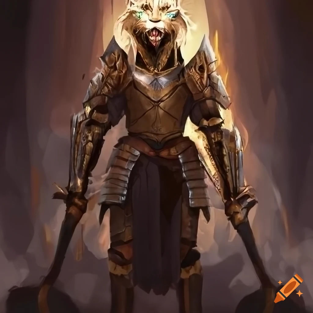 Saber-tooth tiger inspired armor on Craiyon