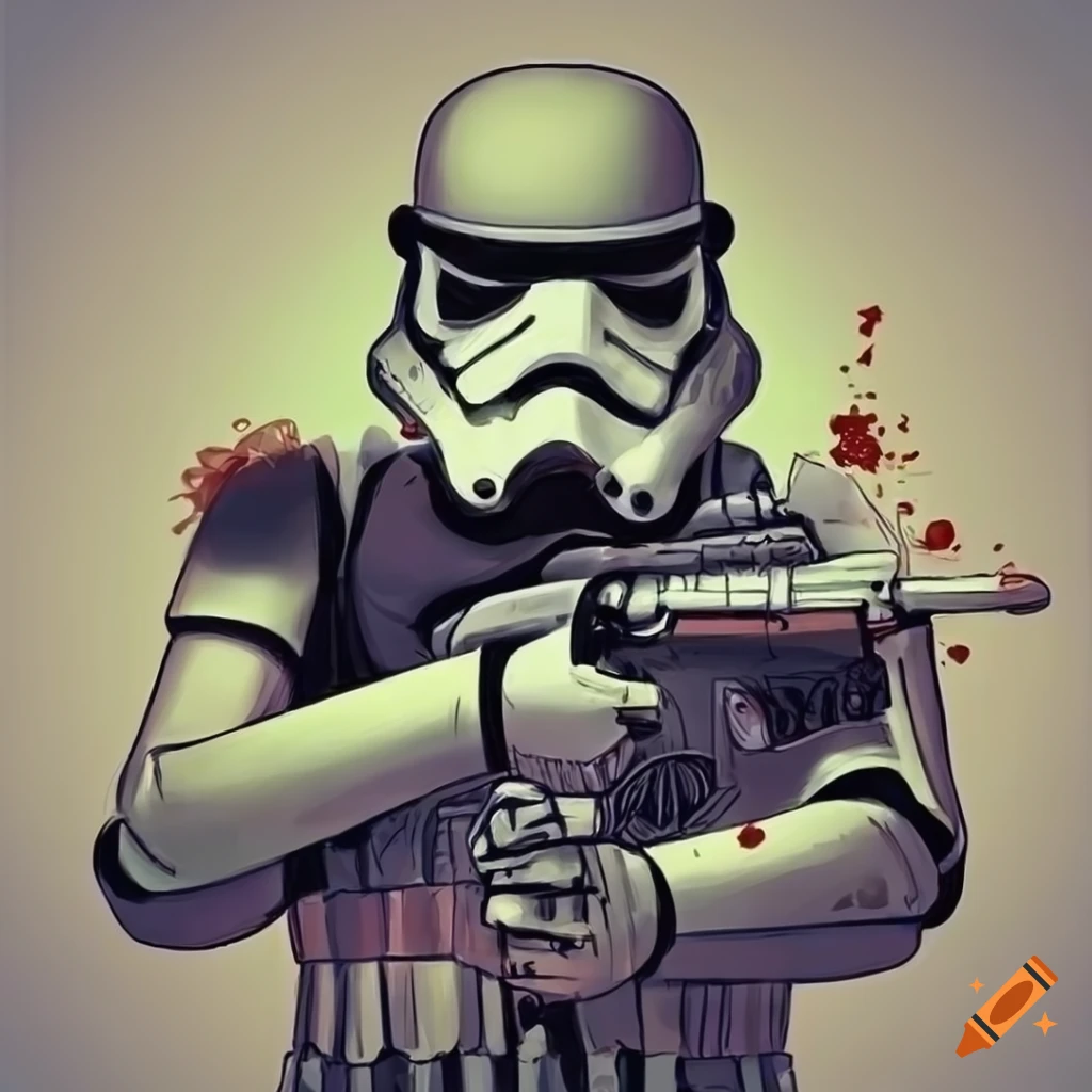 Stormtrooper with a gangster style on Craiyon