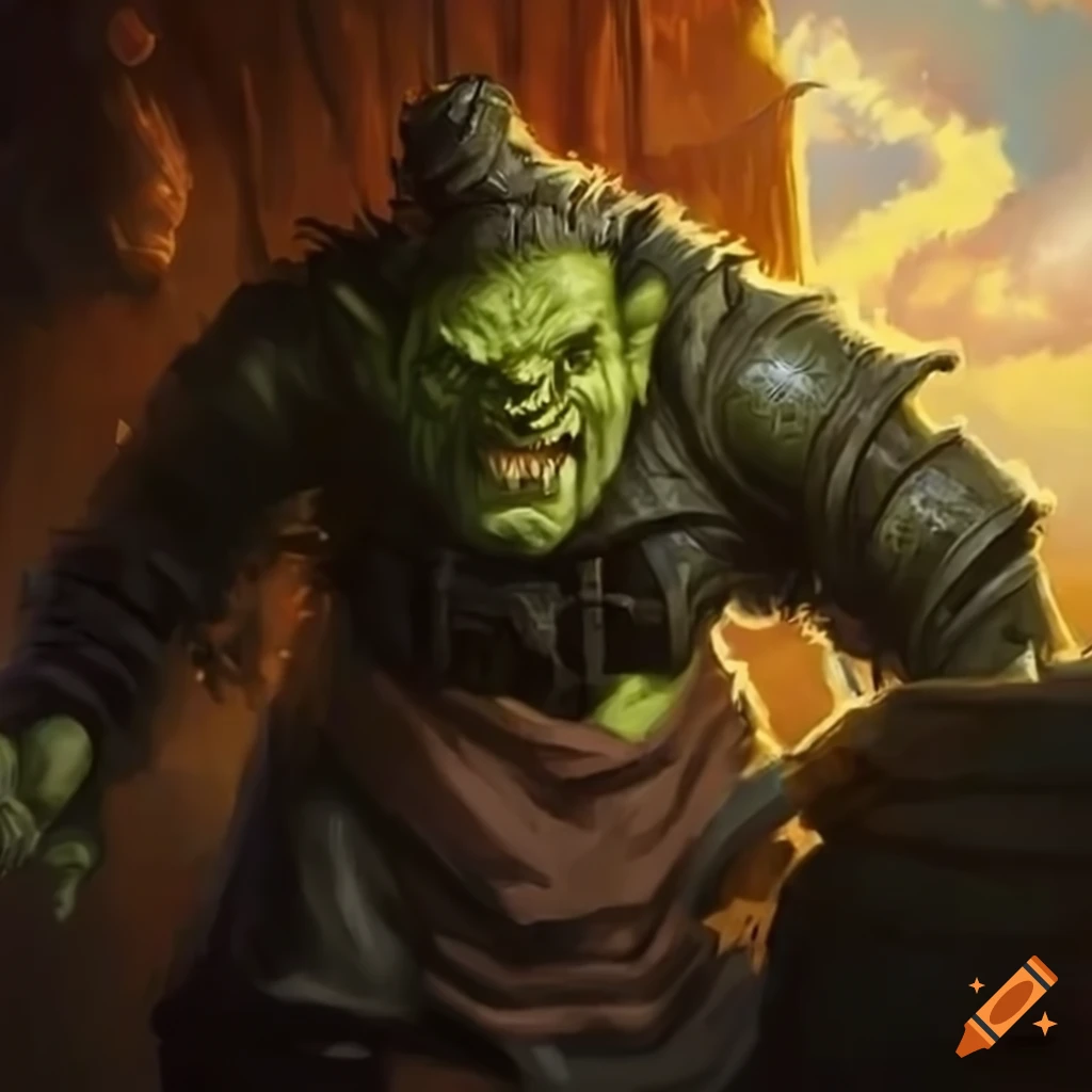 Magic the gathering art of an ogre wizard on Craiyon