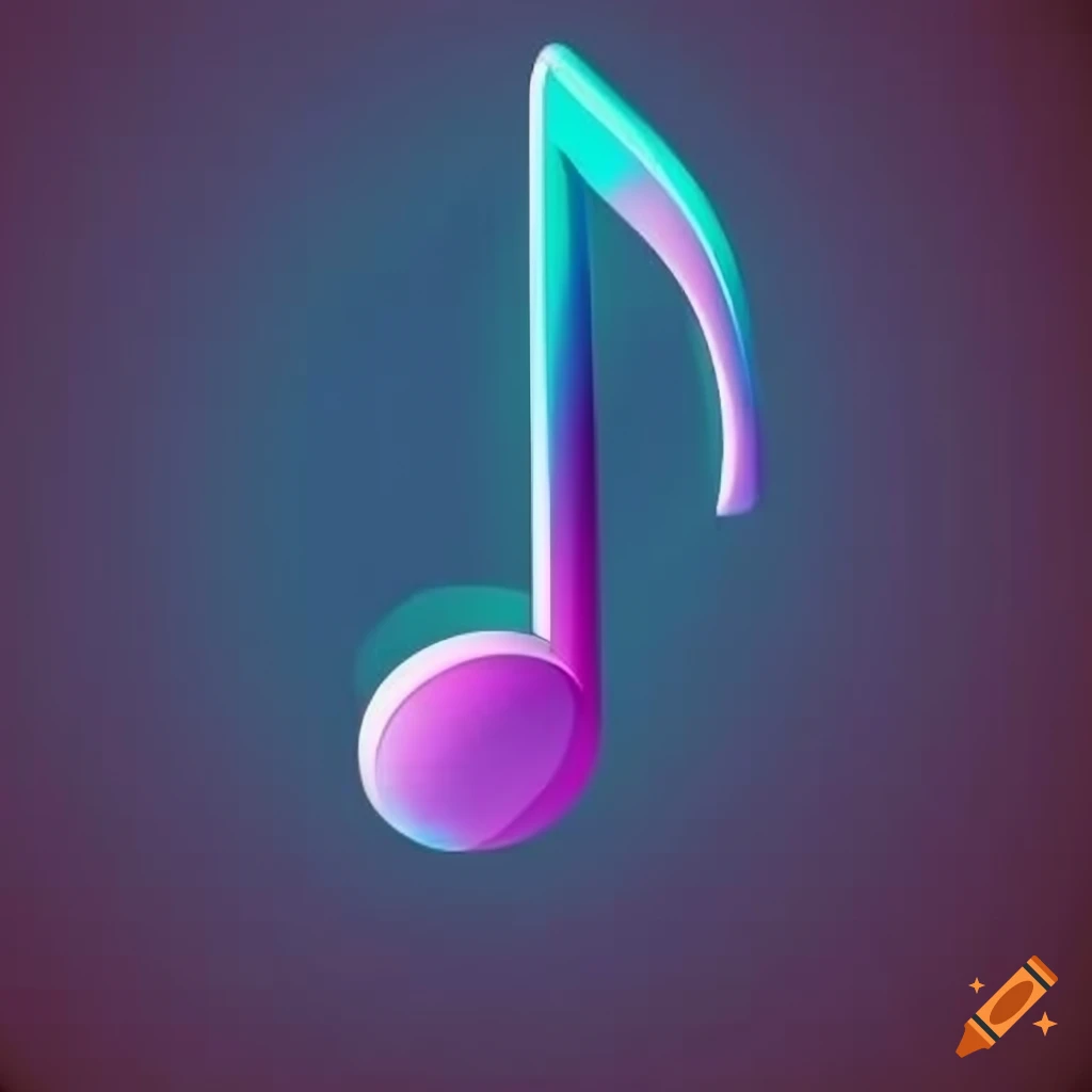 Simple music note on gradient background on Craiyon