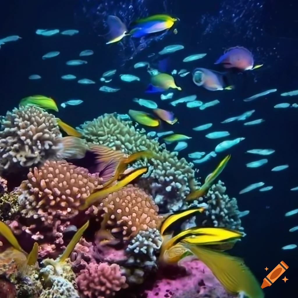 Group of exotic fish captured in hyper-sharp micro photography on Craiyon