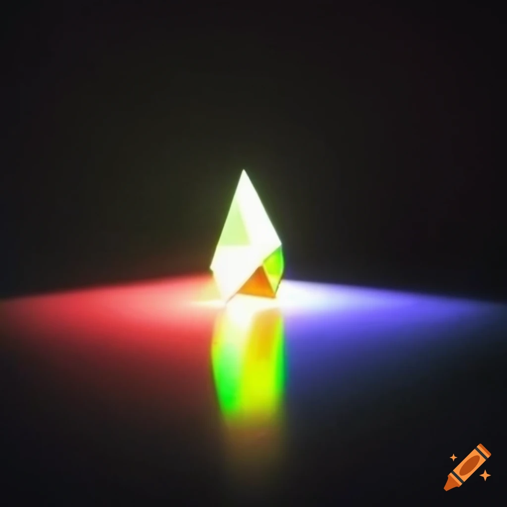 Glass prism dispersing white light into colors on Craiyon