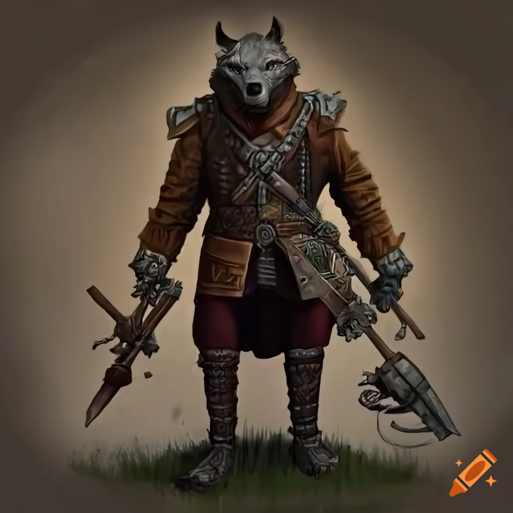 Victorian humanoid wolf soldier on Craiyon