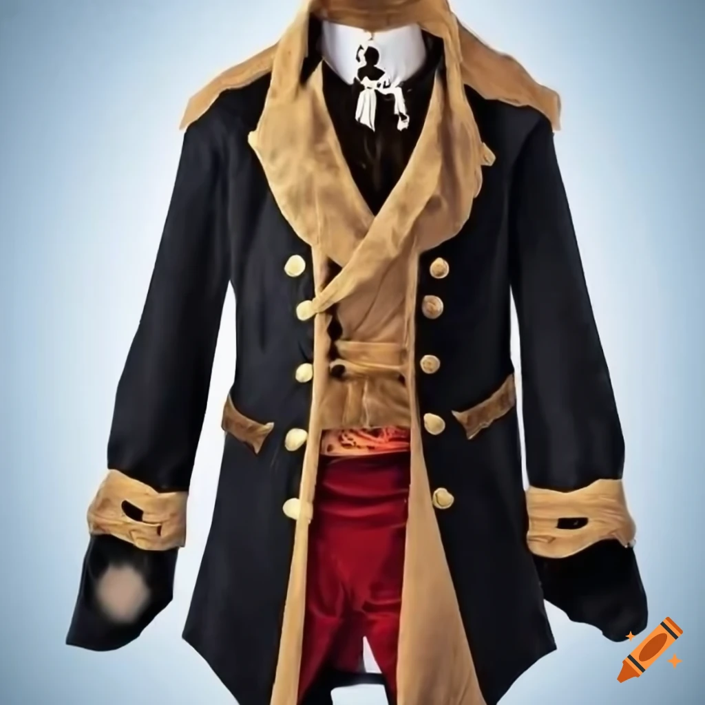 Pirate captain's coat on plain white background on Craiyon