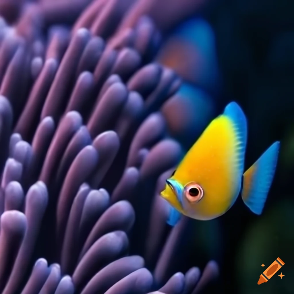 Group of exotic fish in mesmerizing underwater micro photography on Craiyon