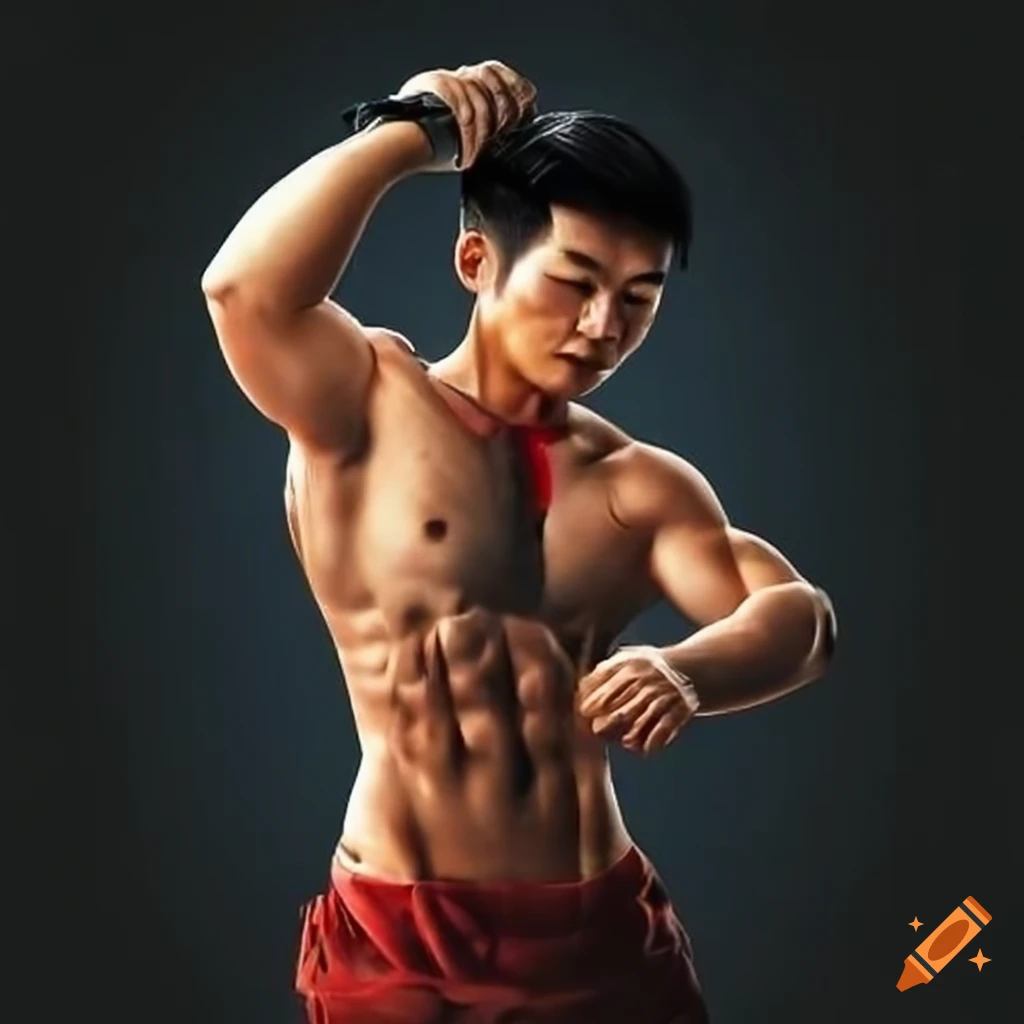 Strong and healthy chinese man portrait on Craiyon