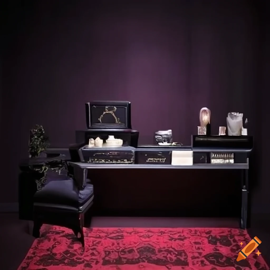 Dark and mysterious theater makeup table on Craiyon