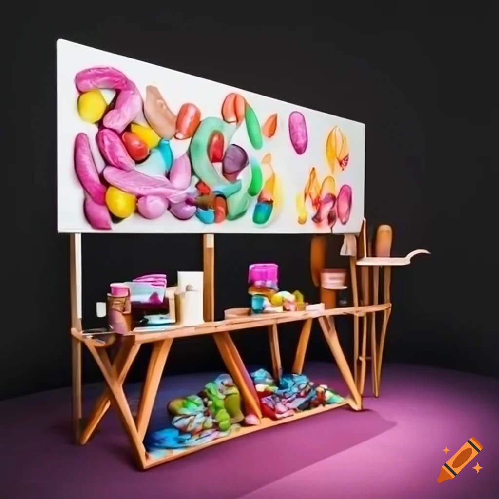 Innovation fair candy brand trade show booth on Craiyon