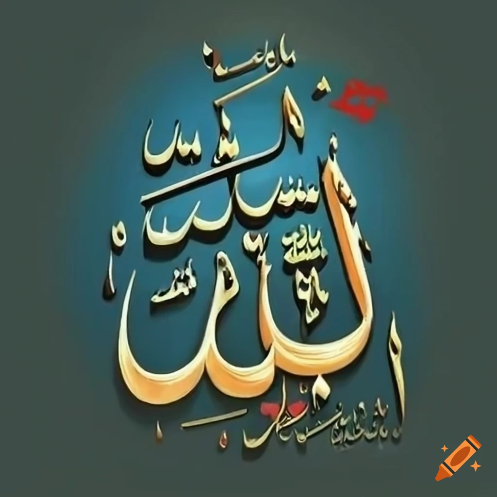 Islamic calligraphy of the name allah in beautiful script on Craiyon