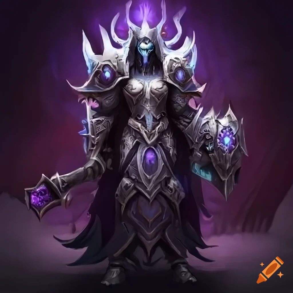 World of warcraft death knight character on Craiyon