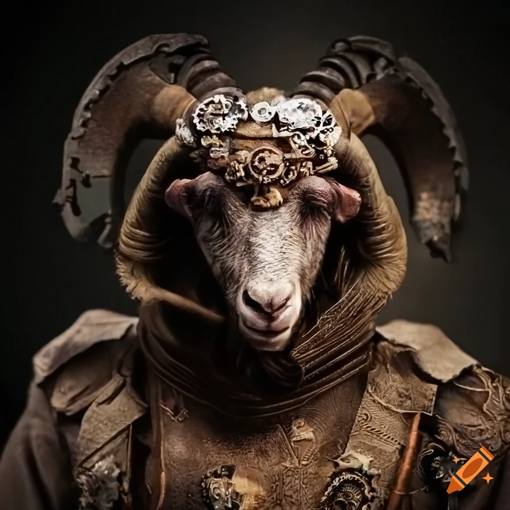 Steampunk war goat on Craiyon
