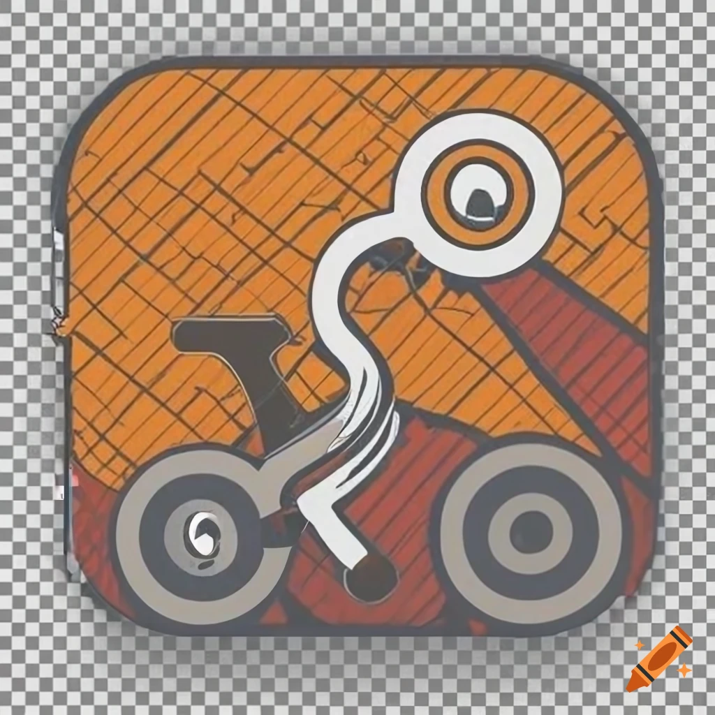 Modern icon for downloading strava gpx routes with mountains on Craiyon