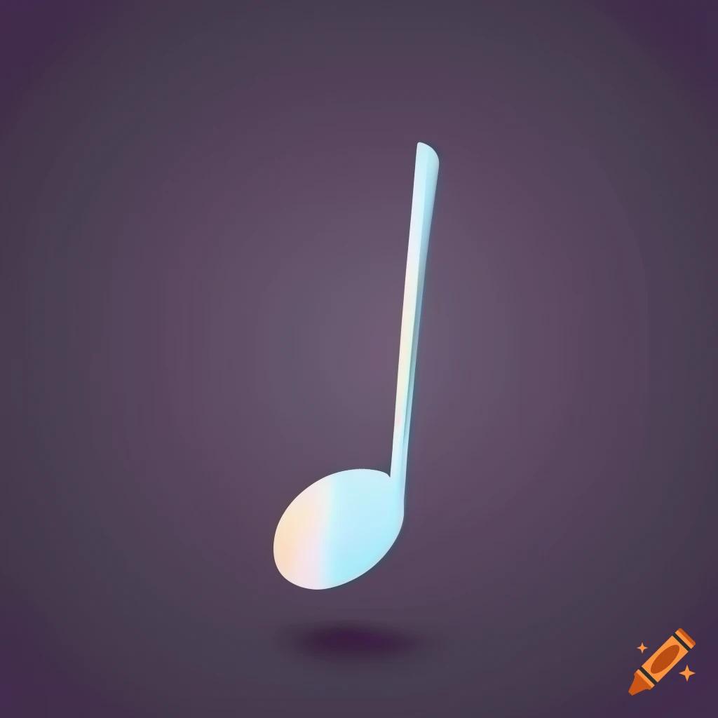 Simple 2d music note on gradient background on Craiyon