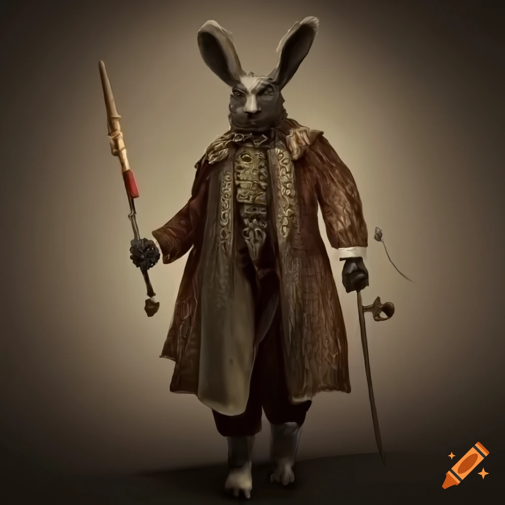 Victorian humanoid rabbit soldier on Craiyon