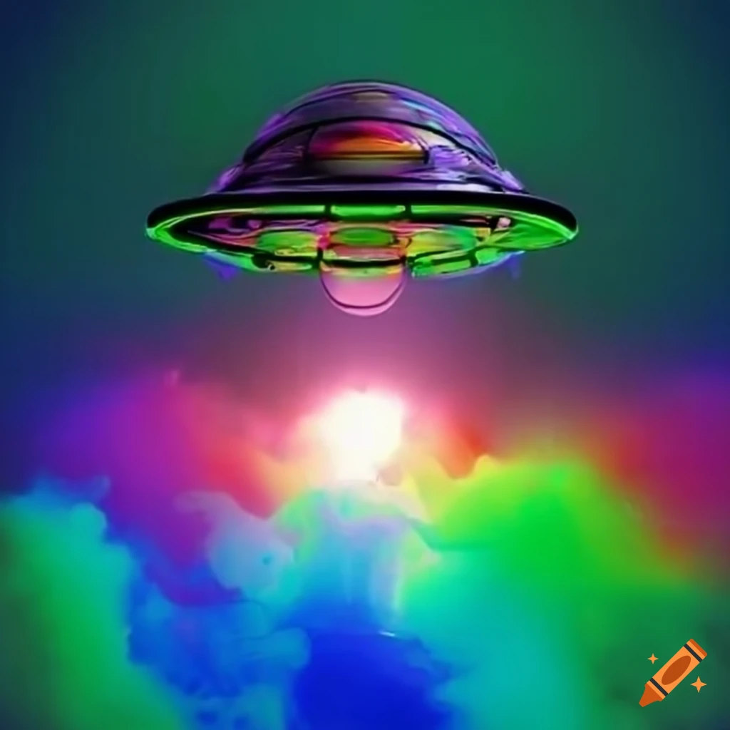 Brightly colored ufo on Craiyon