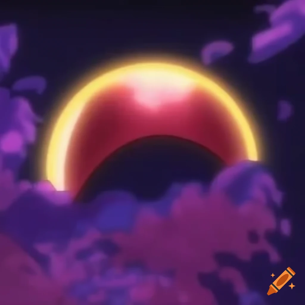 Shiny 3d dazzling eclipse anime from the 2000s on Craiyon