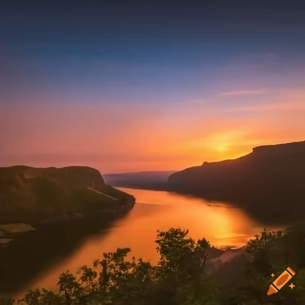 Detailed and realistic fort in natural surroundings during sunset on ...