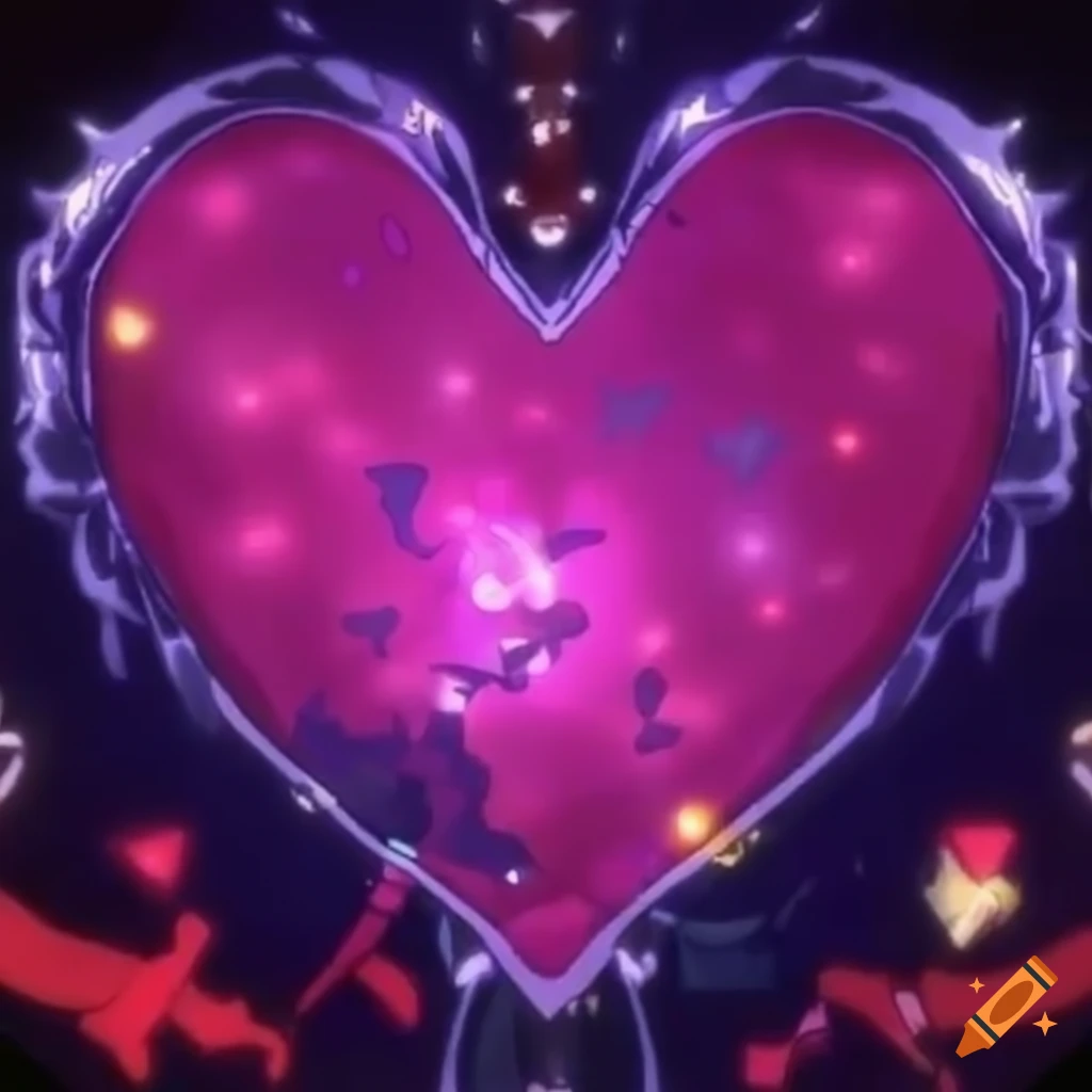 Shiny 3d dazzling heart anime from the 2000s on Craiyon