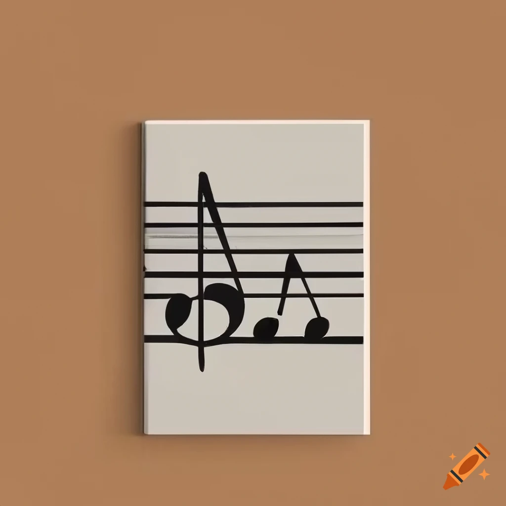 Minimalist painting of musical notes on Craiyon