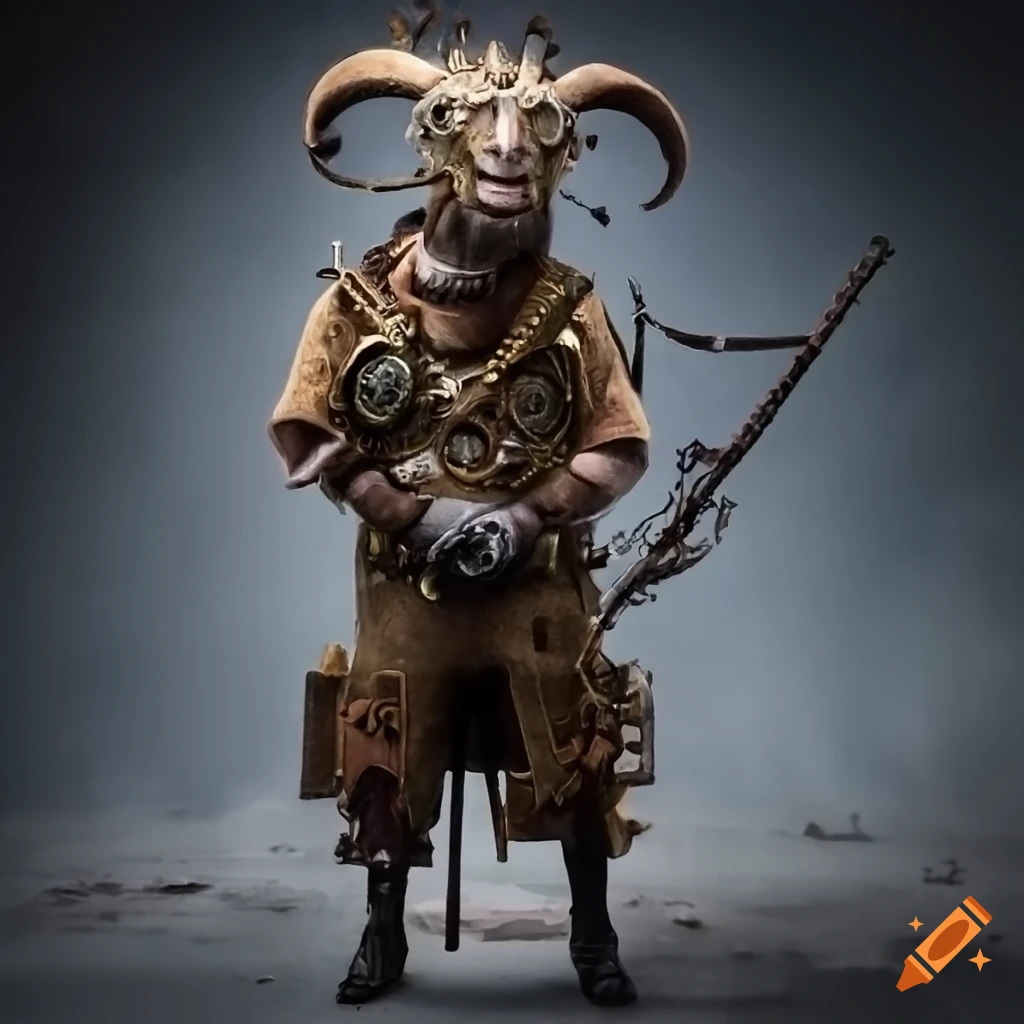 Steampunk war goat on Craiyon