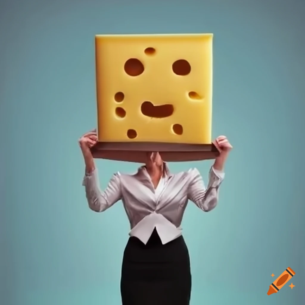 Businesswoman with a cheese head on Craiyon