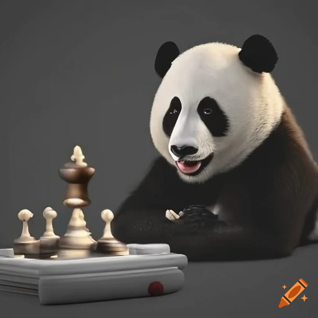 Panda playing chess on Craiyon