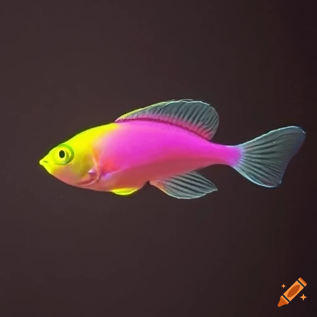 Colorful neon fish on Craiyon