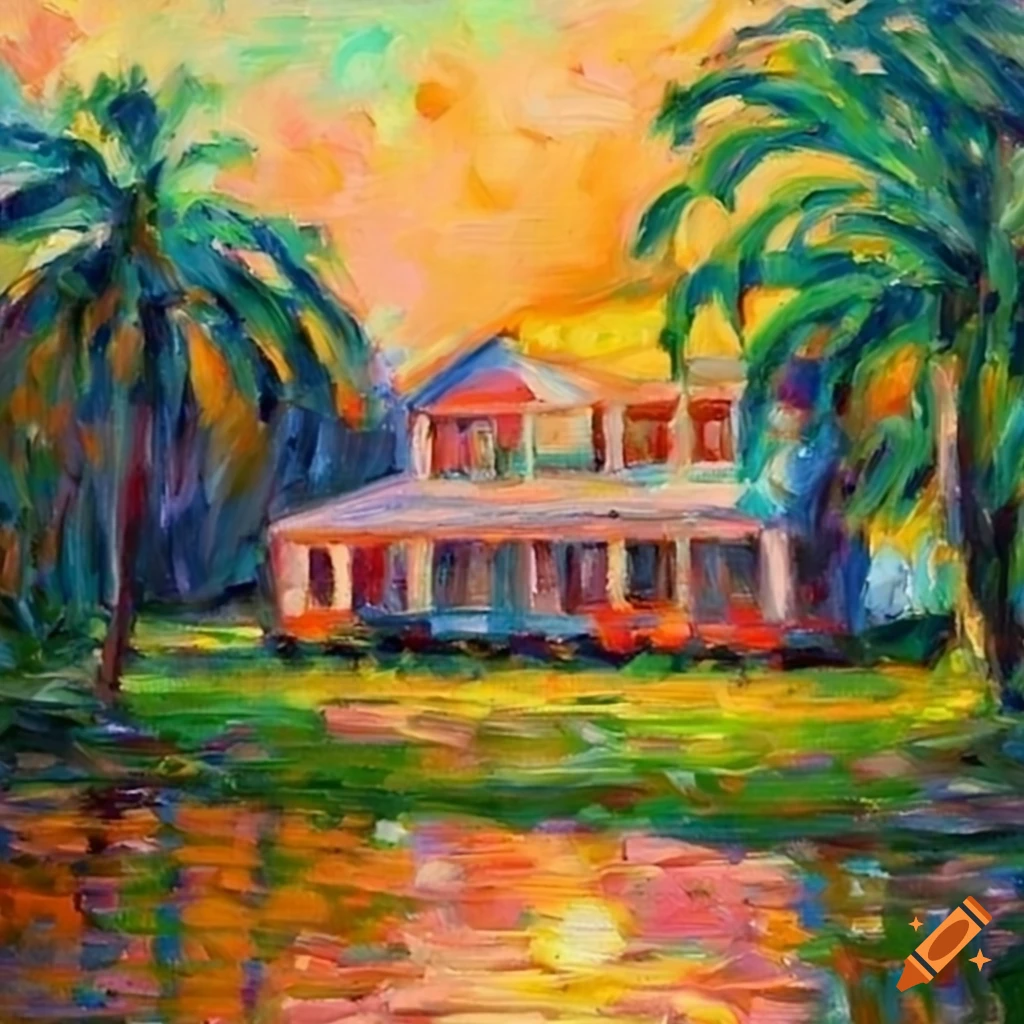 Impressionist painting of florida house on Craiyon