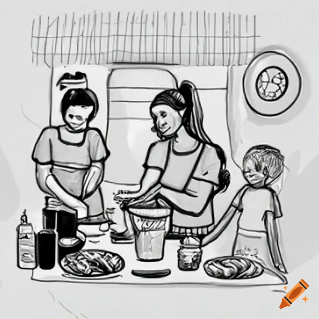 A family breakfast on Craiyon