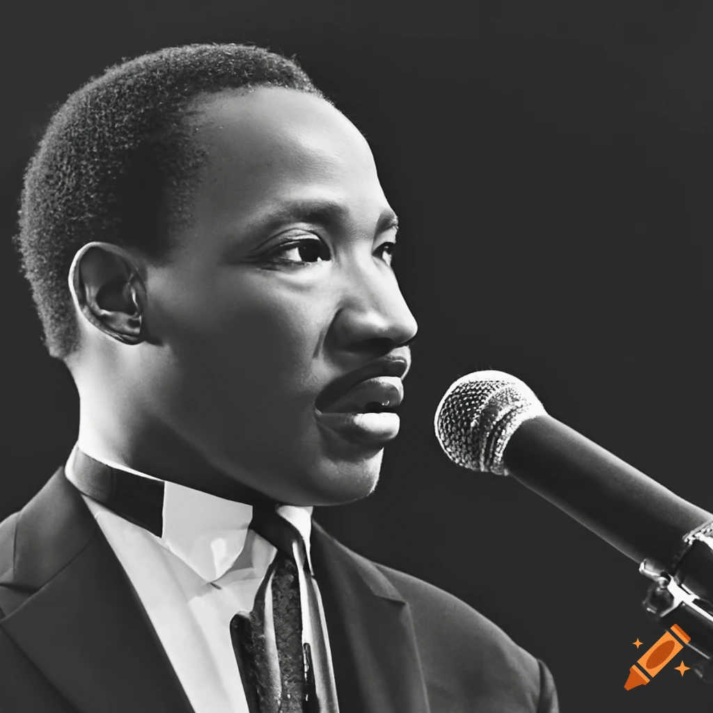 Mlk rapping at a concert on Craiyon