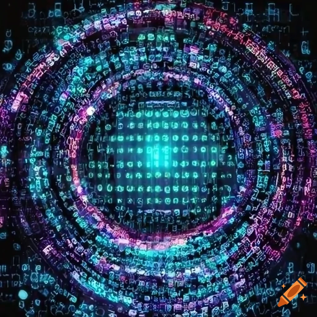 Digital universe with binary code on Craiyon