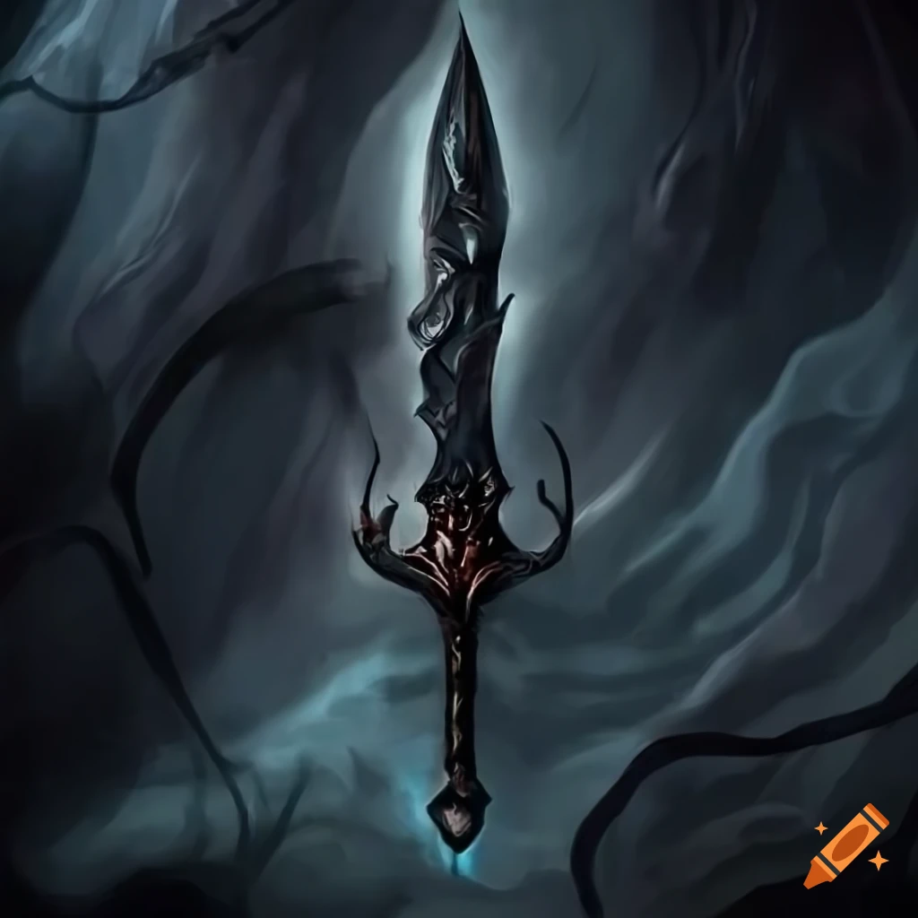 Black blade dagger with a darkness attribute in a fantasy setting on ...