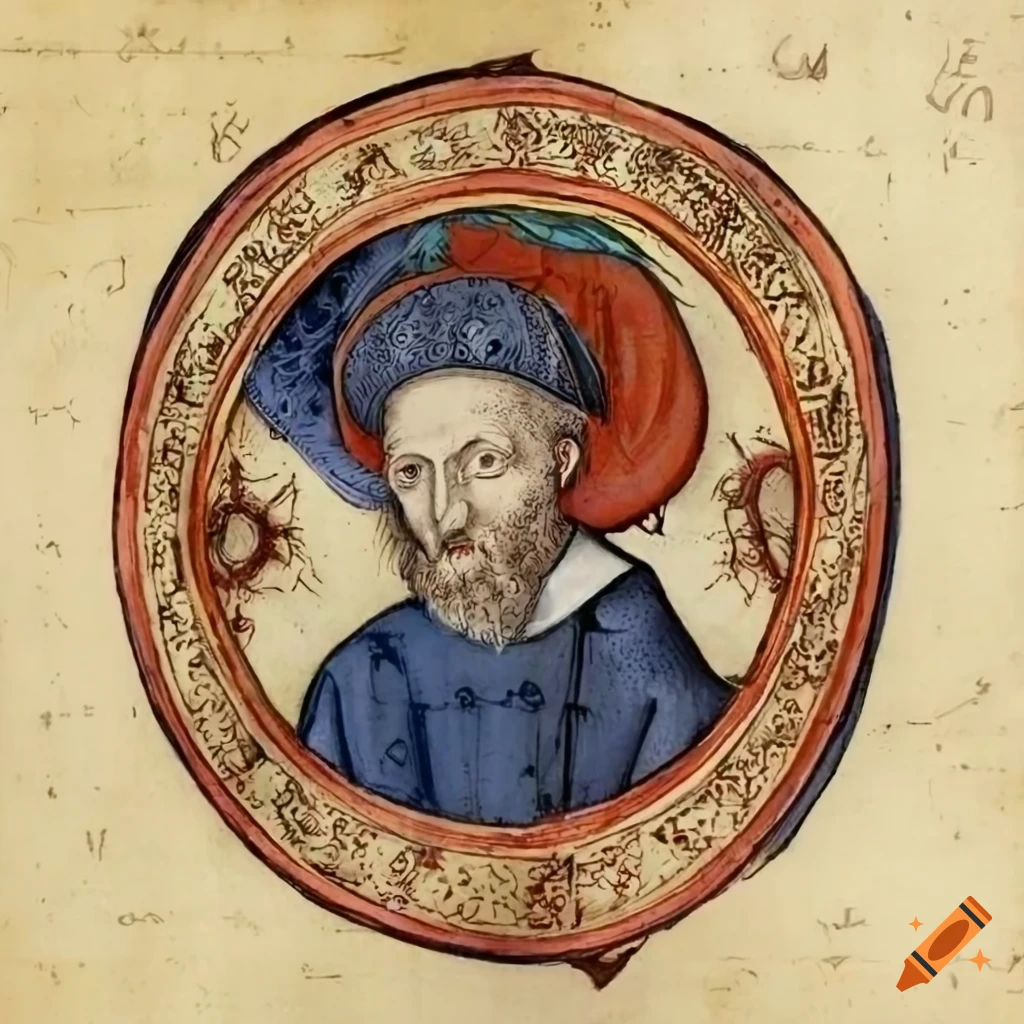 Medieval manuscript illustration of a nobleman named fred mcjones on ...