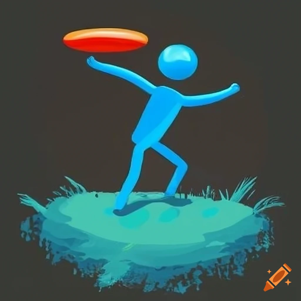Stick figure playing frisbee golf on Craiyon