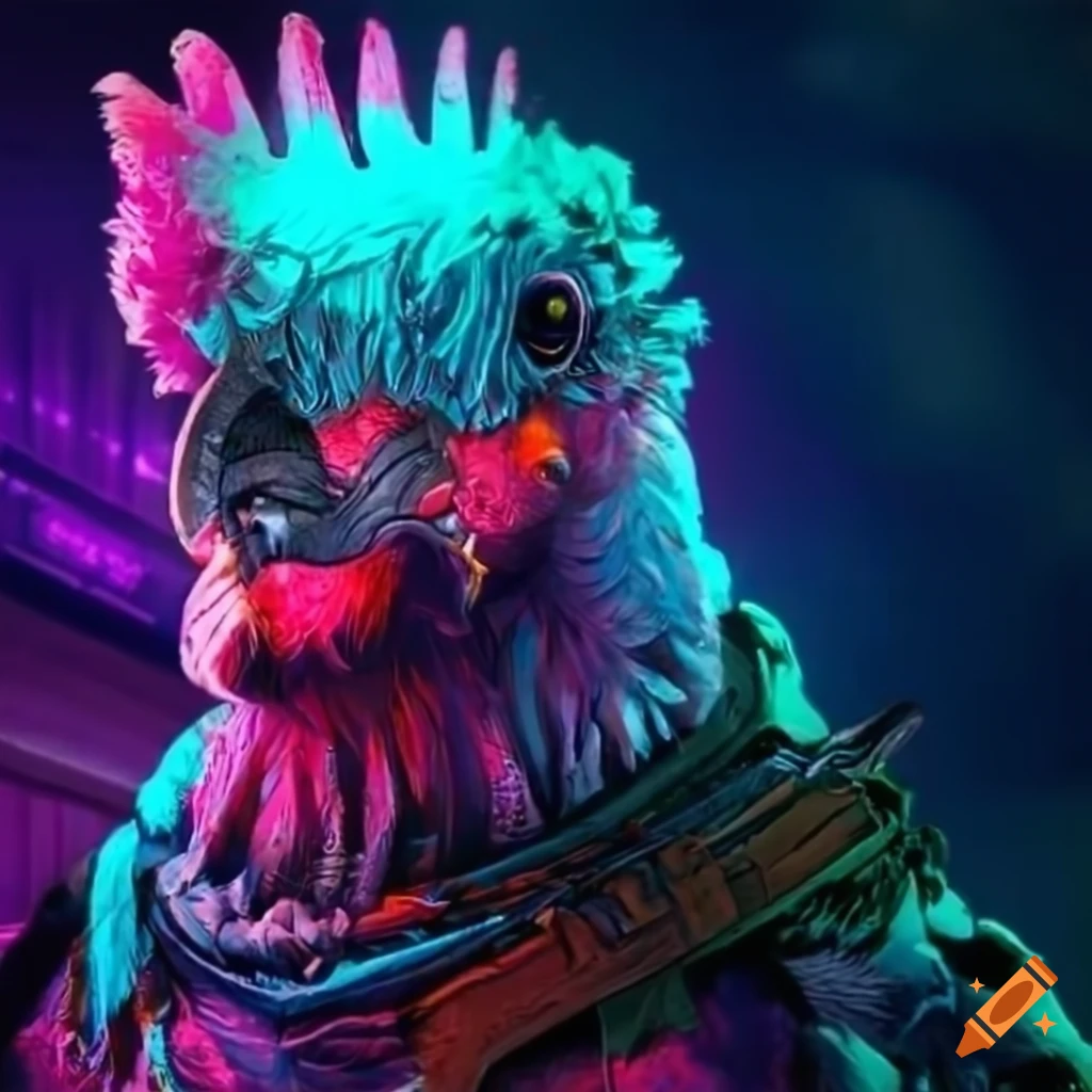 Cyberpunk chicken on Craiyon